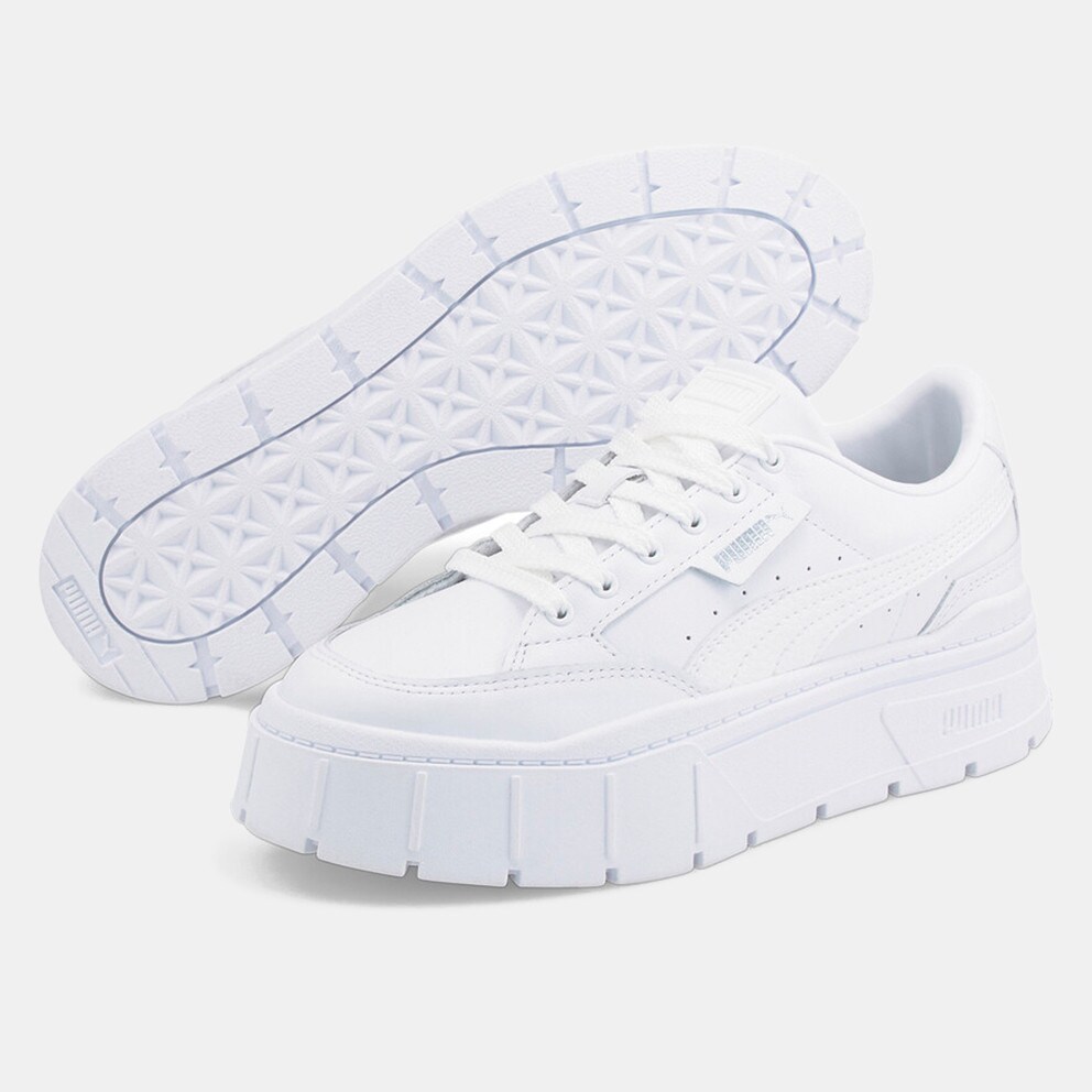 Puma Mayze Stack Leather Womens Shoes White 384412 01
